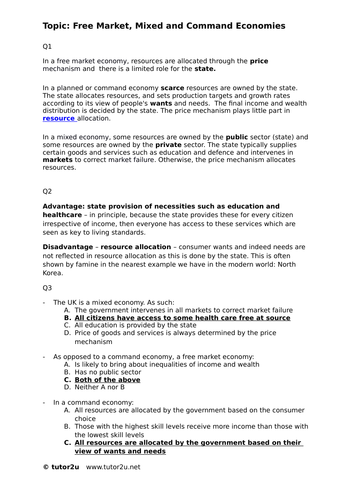 Types of Economies | Teaching Resources