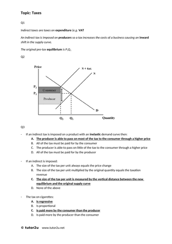 Taxes Economics | Teaching Resources