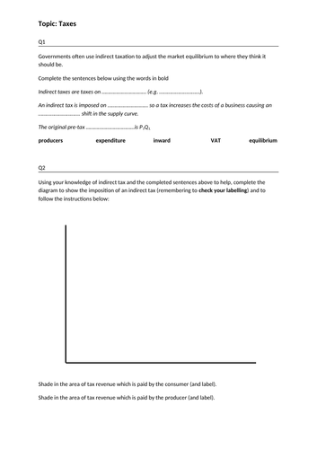 Taxes Economics | Teaching Resources
