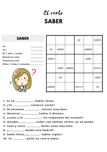 El verbo saber | Teaching Resources