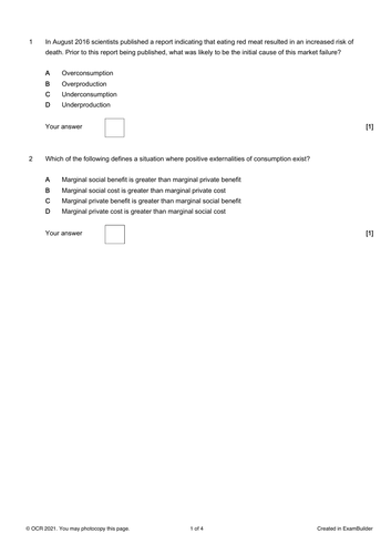 Externalities Revision | Teaching Resources