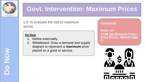 Government Intervention Minimum Prices | Teaching Resources