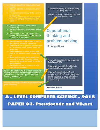 A LEVEL COMPUTER SCIENCE 9618 - Chapter 19.1- Pseudocode - VB.net Code ...