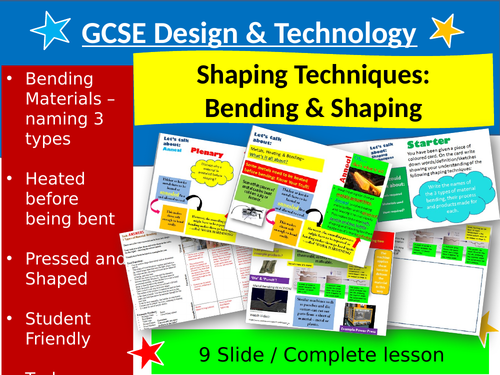 KS3/GCSE DT Cover Work /Cover Lesson - Bending and Shaping | Teaching ...
