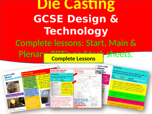 KS3/GCSE DT Cover work / Cover Lesson - Die Casting and Sand Casting ...