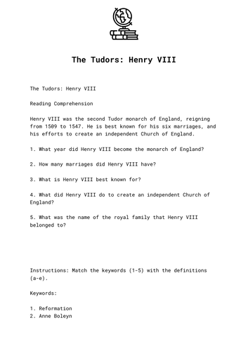 The Tudors: Henry VIII | Teaching Resources