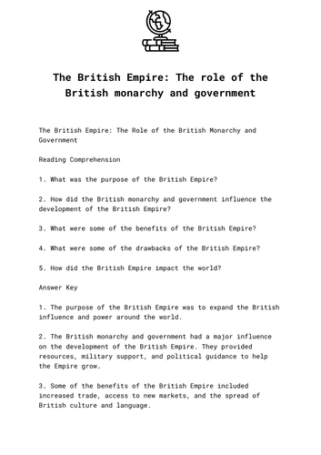 The British Empire: The role of the British monarchy and government ...