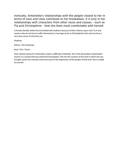 IB Lit Paper 2 - Wide Sargasso Sea | Teaching Resources
