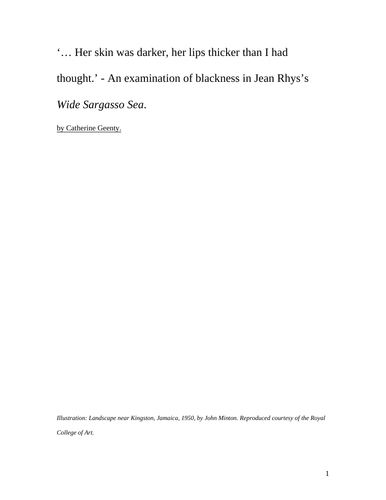 IB Lit Paper 2 - Wide Sargasso Sea | Teaching Resources