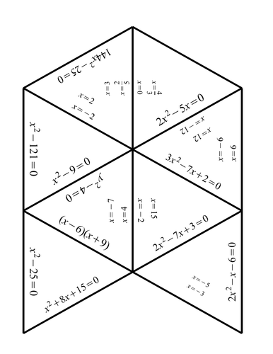 Solving Quadratic equations Tarsia | Teaching Resources Solving Quadratic equations Tarsia | Teaching Resources