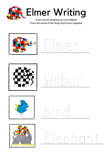 Elmer Activity worksheet bundle | Teaching Resources