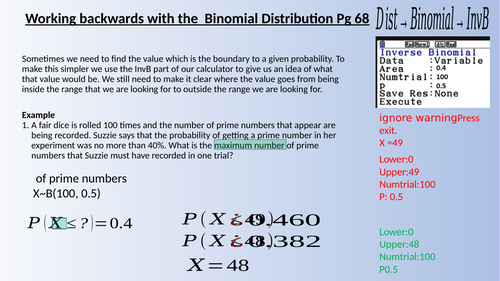 Edexcel A level Statistics:: 5.Binomial distribution with hypothesis ...