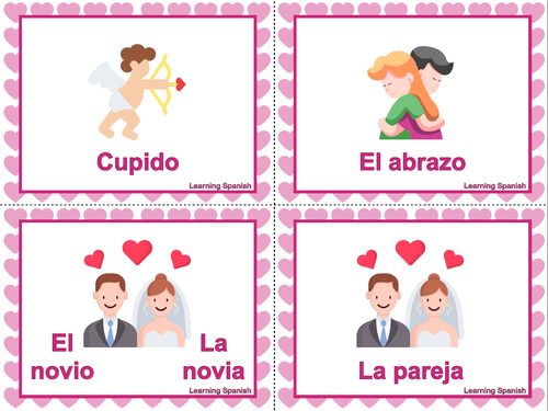 FLASHCARDS Valentine’s Day in Spanish. San Valentín | Teaching Resources