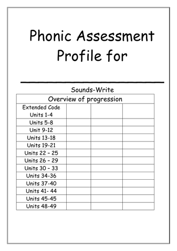 Sounds Write Extended Code Phonics Assessment Profile | Teaching Resources