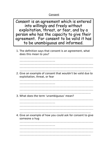 Consent | Teaching Resources