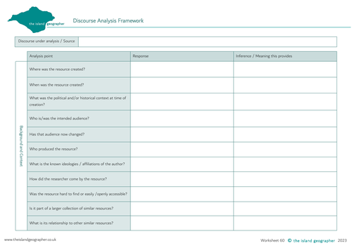 Discourse Analysis Framework | Teaching Resources