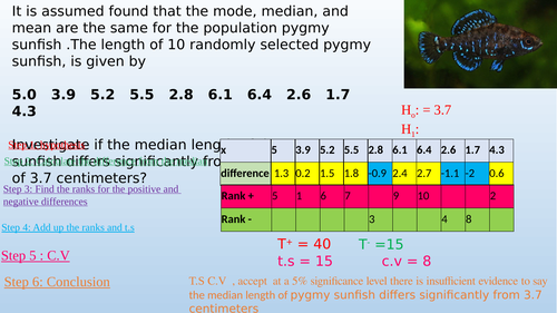 A level statistics: Non parametric tests: Sign test, Wilcoxon sign rank ...