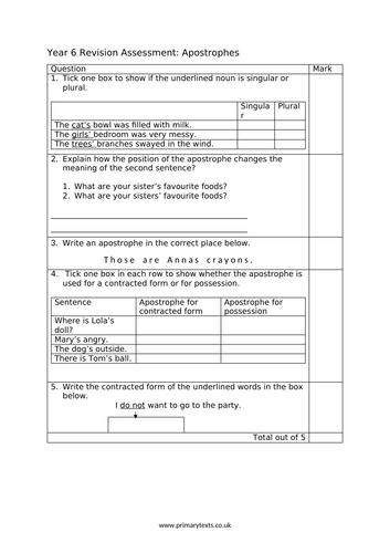 Year 6 SPAG Revision PPT: Apostrophes | Teaching Resources Year 6 SPAG Revision PPT: Apostrophes | Teaching Resources