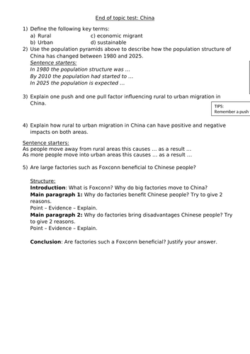 China- 12 lesson SOW for KS3 Geography | Teaching Resources