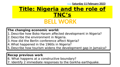 Nigeria and TNCs - Shell Case Study | Teaching Resources