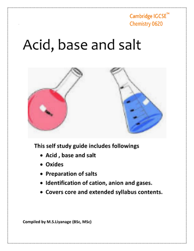 ACID BASE AND SALT | Teaching Resources
