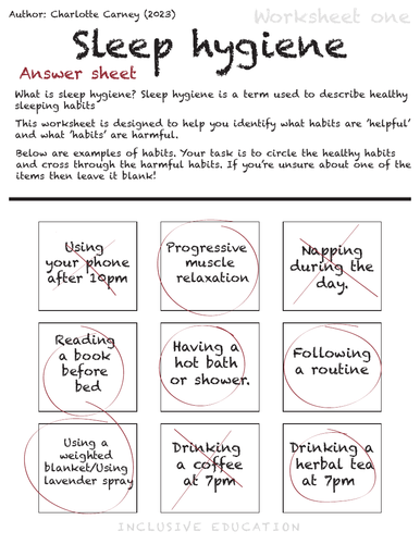 SEN/Mental health managing sleep worksheets | Teaching Resources