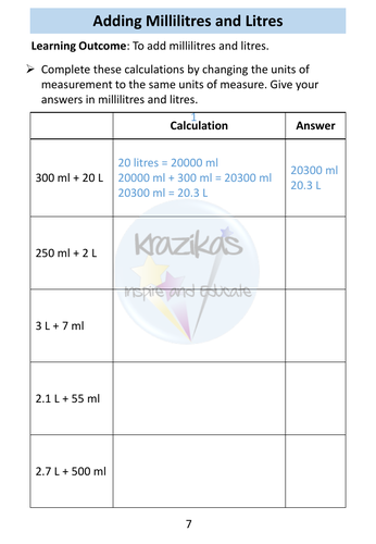 Volume and Capacity Workbook - Functional Skills Maths - Entry Level 3 ...