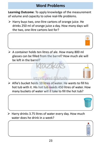 Volume and Capacity Workbook - Functional Skills Maths - Entry Level 3 ...