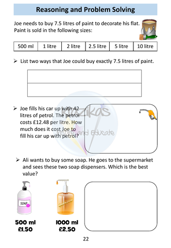 Volume and Capacity Workbook - Functional Skills Maths - Entry Level 3 ...
