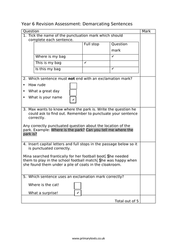 Year 6 SPAG Revision PPT: Demarcating Sentences | Teaching Resources