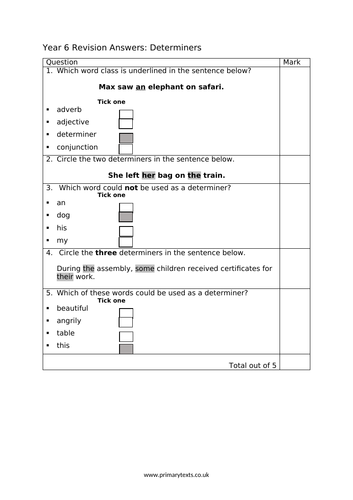 Year 6 SPAG Revision PPT: Determiners | Teaching Resources Year 6 SPAG Revision PPT: Determiners | Teaching Resources