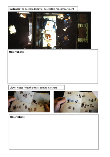 Murder on the Orient Express Unit of work | Teaching Resources