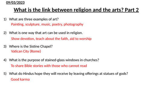 Religion and the Arts | Teaching Resources
