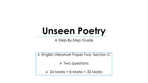 Unseen Poetry Guide | Teaching Resources