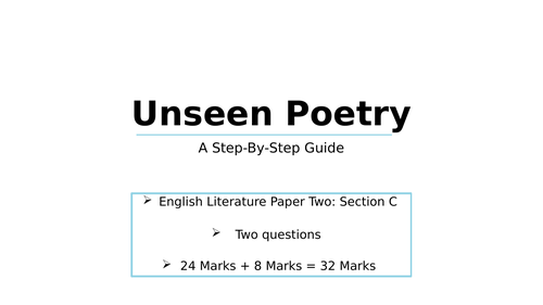 Unseen Poetry Guide | Teaching Resources