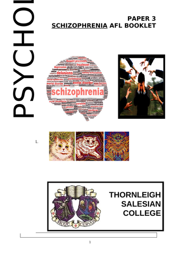 Schizophrenia full curriculum bundle AQA Psychology | Teaching Resources
