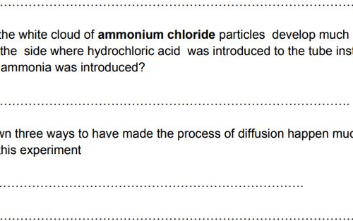 DIFFUSION EDEXCEL IGCSE CHEMISTRY {9-1} | Teaching Resources