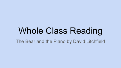 Bear and the piano Year 1 and 2 WCR | Teaching Resources