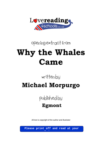 Why the Whales Came - KS2 Reading Comprehension Lesson! | Teaching ...