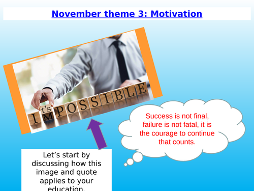 November Theme 3: Motivation | Teaching Resources