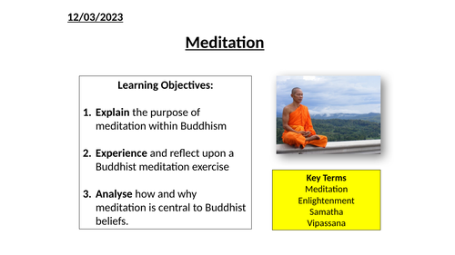 A Level Buddhism: Meditation | Teaching Resources