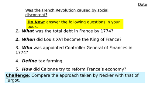 French Revolution cause: social discontent | Teaching Resources