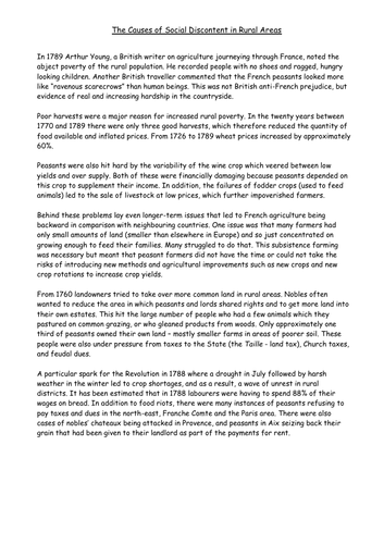 French Revolution cause: social discontent | Teaching Resources