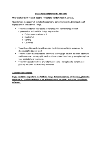 AQA GCSE Dance Y10 Year's worth of lessons | Teaching Resources