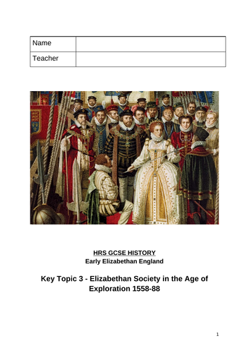 GCSE EDEXCEL Early Elizabethan England Resource Booklet Bundle ...