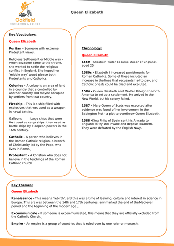 History KS3 SOW & Knowledge Organisers | Teaching Resources