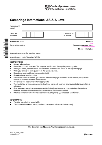 Guided Solution CIE 9709 October November 2022 Paper 43 | Teaching ...