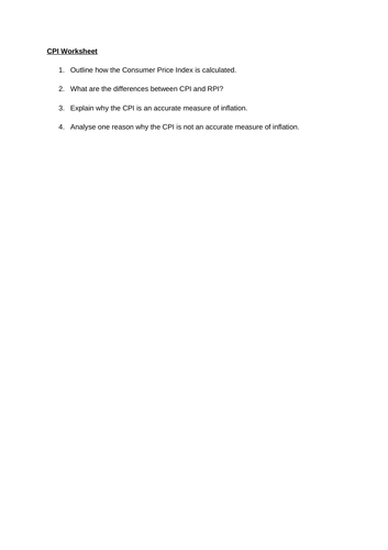 Inflation Measures | Teaching Resources