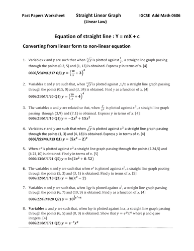 Cambridge Additional Mathematics 0606 and 4037 Topic Wise Past Paper ...