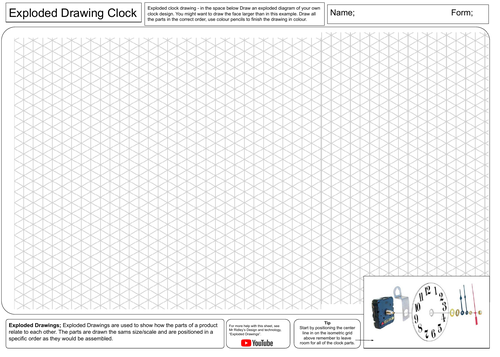 Exploded Drawing - Draw a clock | Teaching Resources